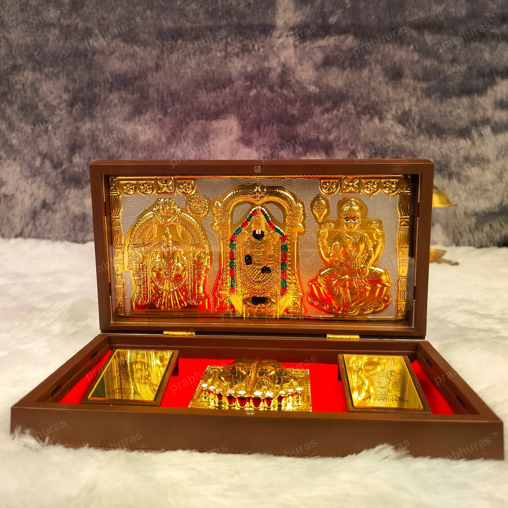 Buy Balaji and Padmavathi Lakshmi Pocket Temple (24 Karat Gold Coated) in India at Best Price - Zop