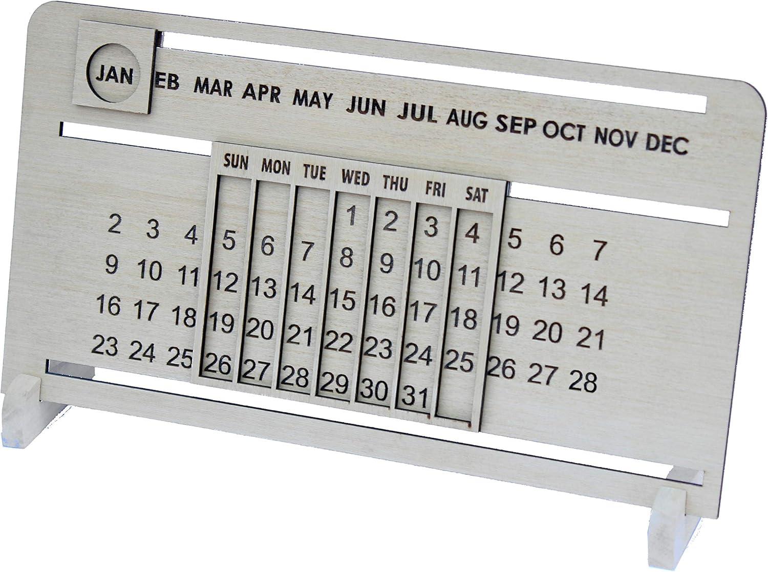 Buy IVEI Wooden Sliding Perpetual Calendar- Table Top Calendar Set ...