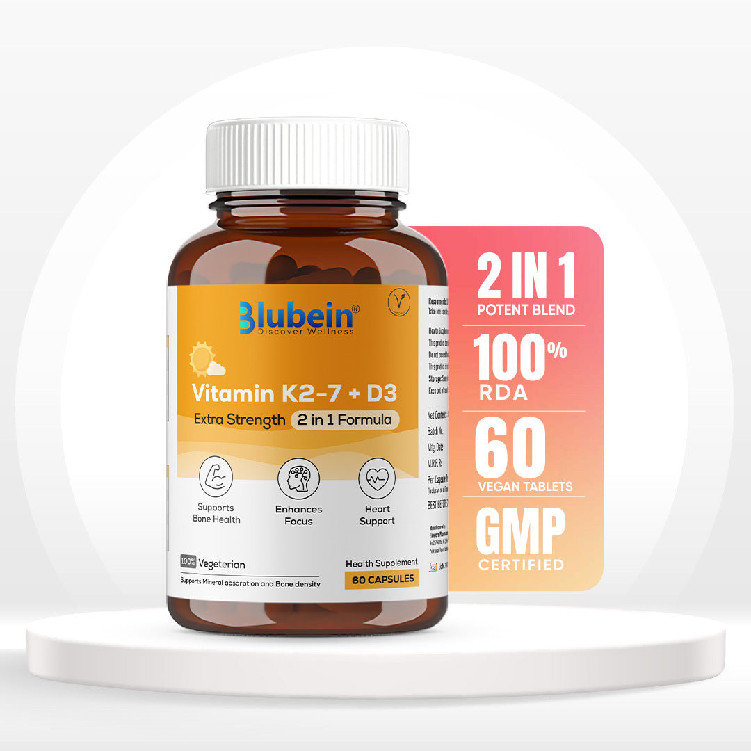 Buy Vitamin K2 - 7 D3 | 2 in 1 POTENT BLEND | Your daily sunshine | For Strong and Healthy Bones ...