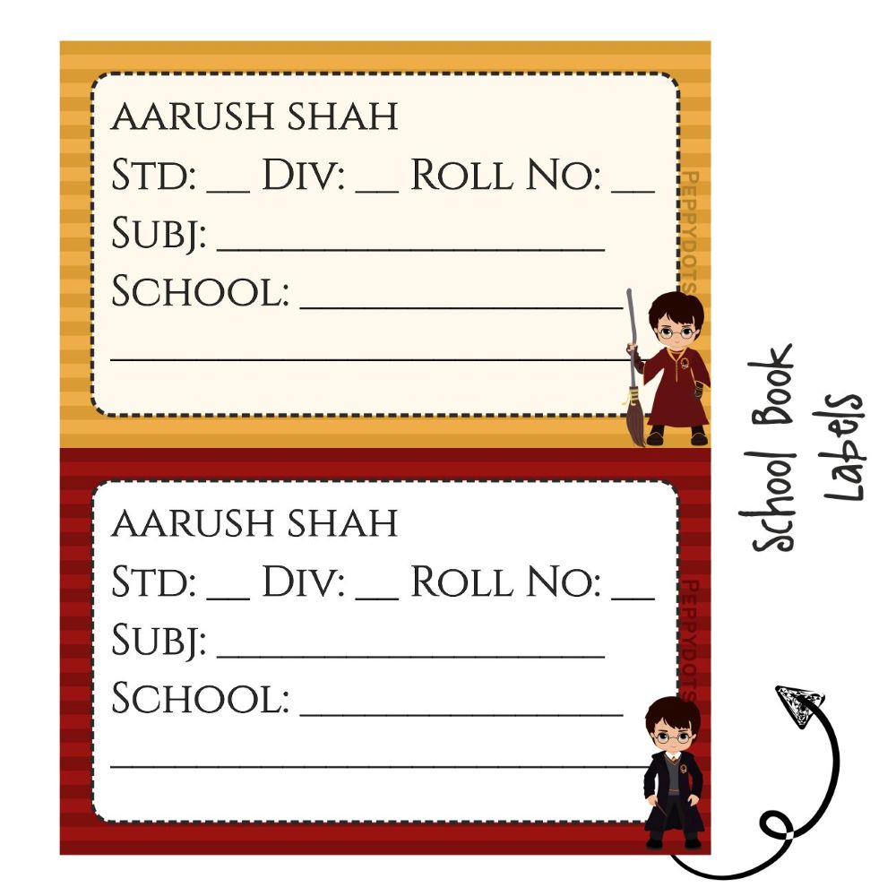 Buy School Book Labels - Harry Potter - Pack of 36 labels - PREPAID ...