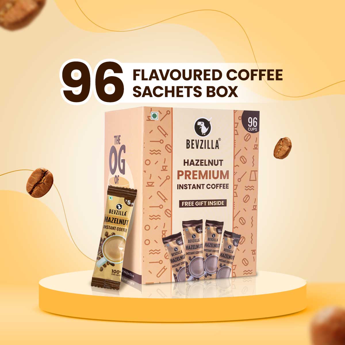 Buy 96 Hazelnut Coffee Sachets Box (Free Coffee Sachet Inside) in India ...