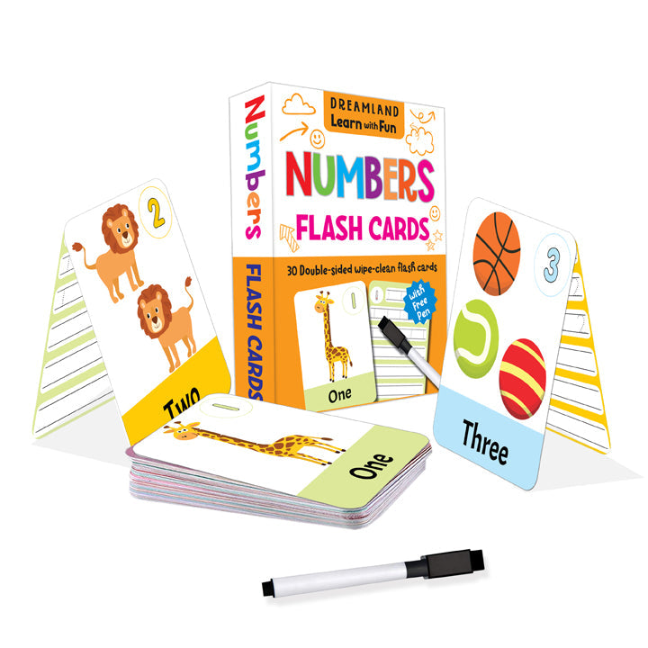 Buy Flash Cards Numbers - 30 Double Sided Wipe Clean Flash Cards for ...