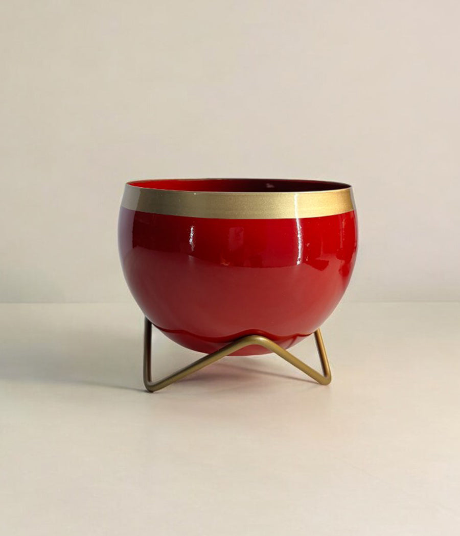 Buy Red Gold Metal Planter With Stand in India at Best Price - Zop by ...