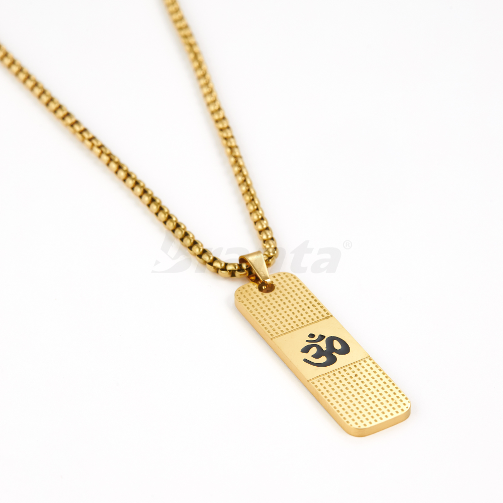 Buy Om Pendant Dotted Design Gold Chain For Men (24 Inch) in India at ...