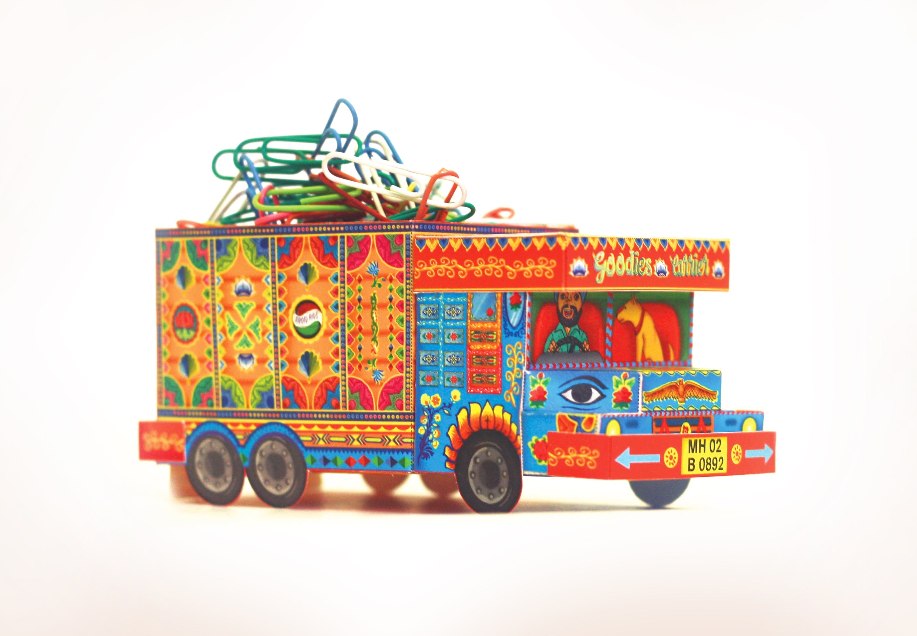 Buy Blue ‘Goodies Carrier’ Truck container DIY Paper Craft Kit in India ...