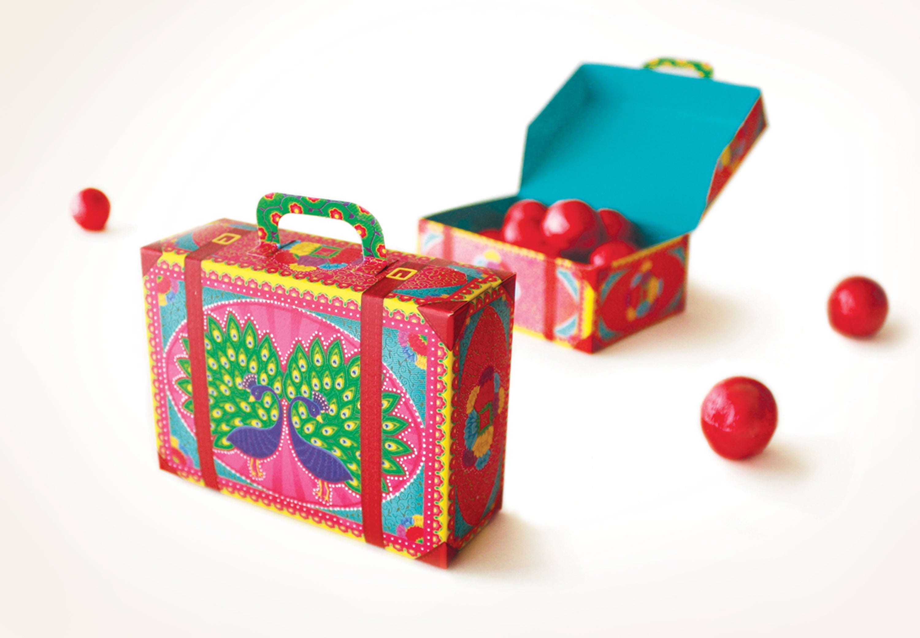 Buy Colourful Pink Mini Suitcase Box DIY Paper Craft Kit in India at ...