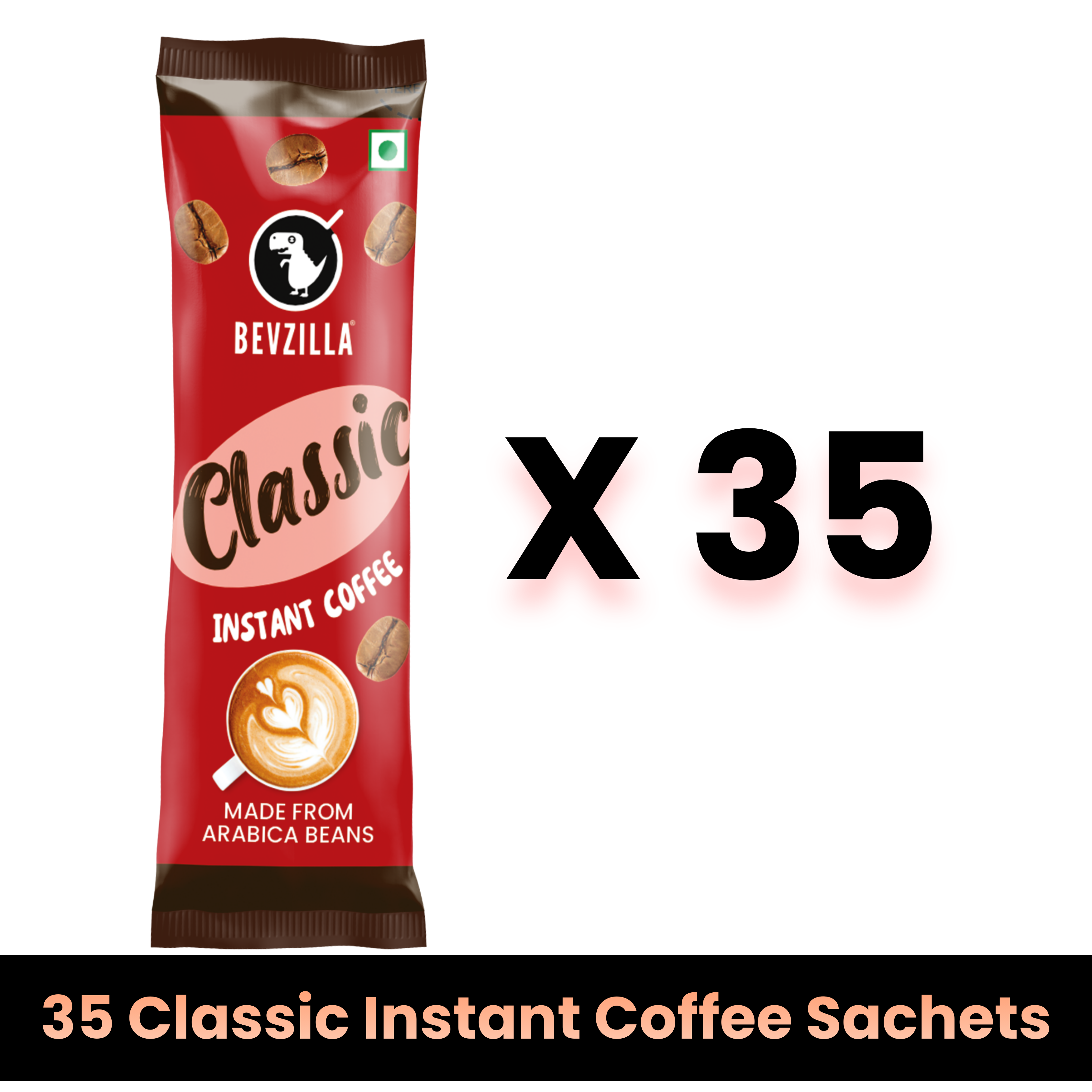 Buy Bevzilla Instant 35 Coffee Sachets Classic Flavour in India at Best ...