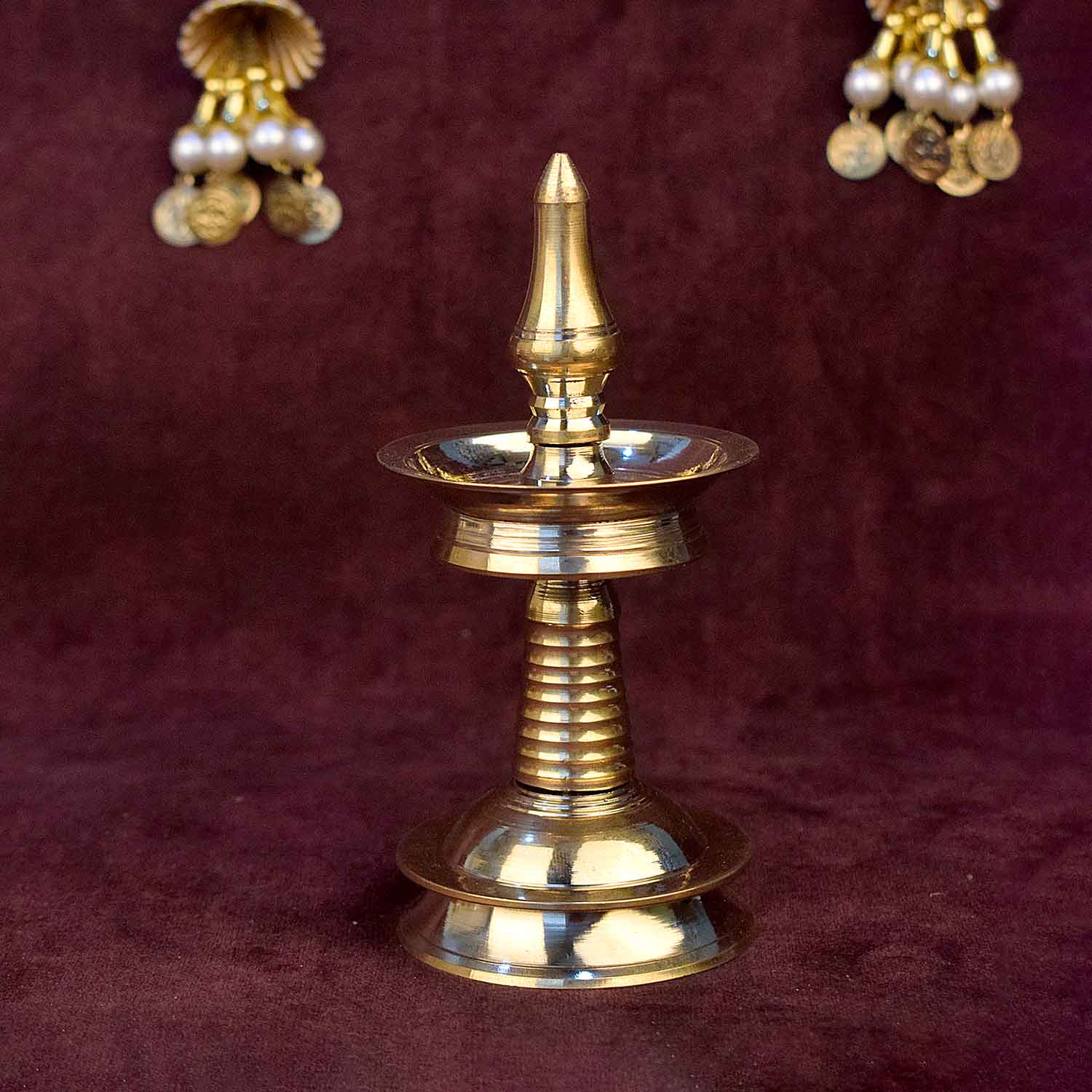 Buy 5 Inch Small Brass Kerala Diya. AKP NilaVilakku Deepam in India at ...