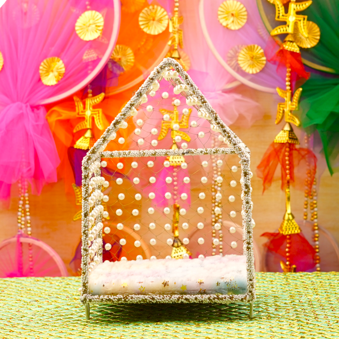 Buy Laddu Gopal Pearl Bangla with Beautiful Bed 11 Inch in India at ...