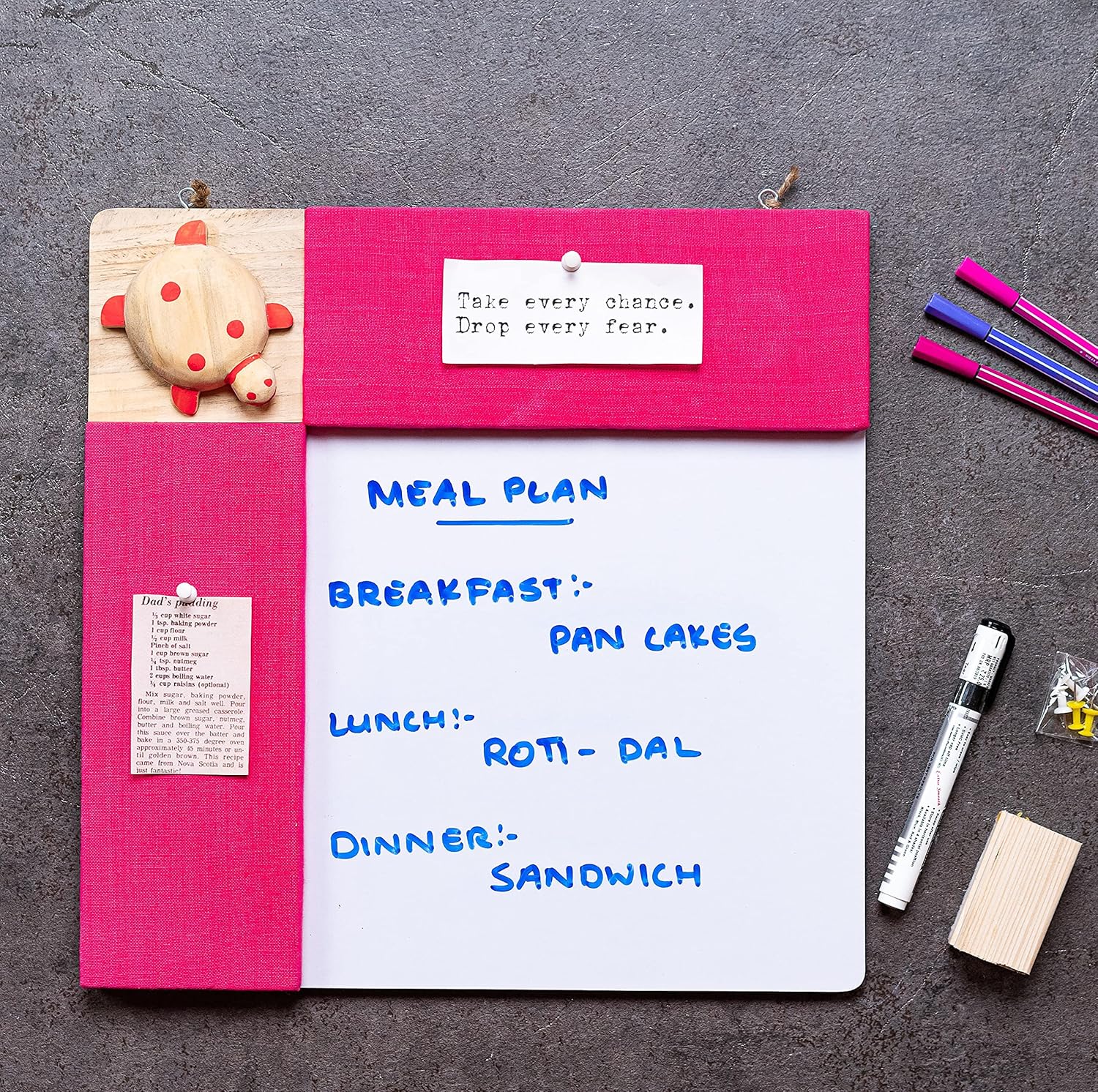 Buy IVEI Pink pin Board and whiteboard Combination - Dry Erase Board ...