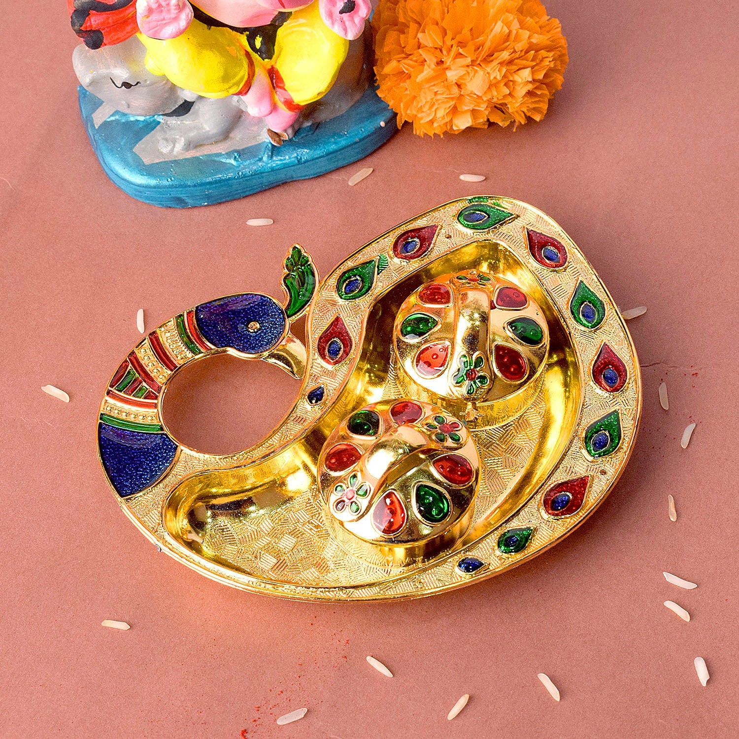 Buy Peacock Design Kumkum Dispenser in India at Best Price - Zop by ...