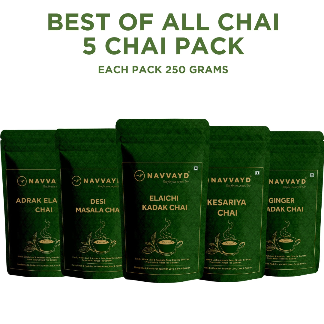 Buy Best of All Chai - Adrak Elaichi, Kesariya, Ginger Kadak, Elaichi ...