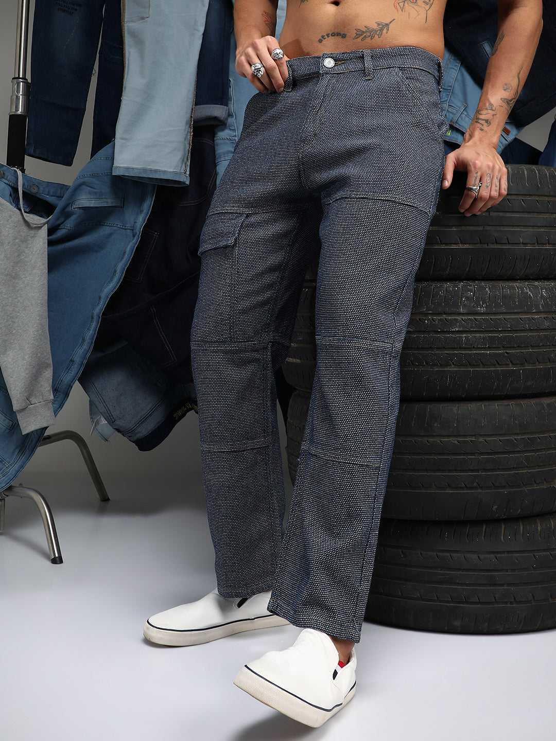 Buy Panelled Straight-Fit Denim Jeans in India at Best Price - Zop by ...