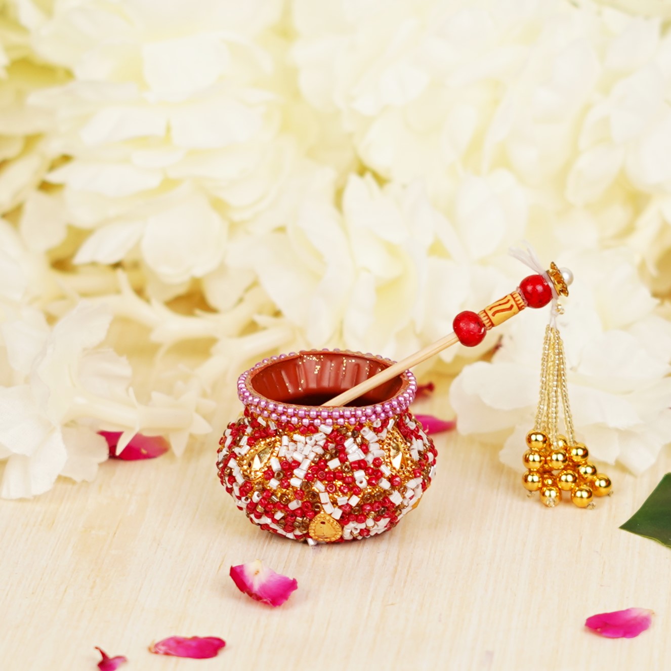 Buy Handcrafted Red Janmashtami Dahi Handi with Stick in India at Best ...