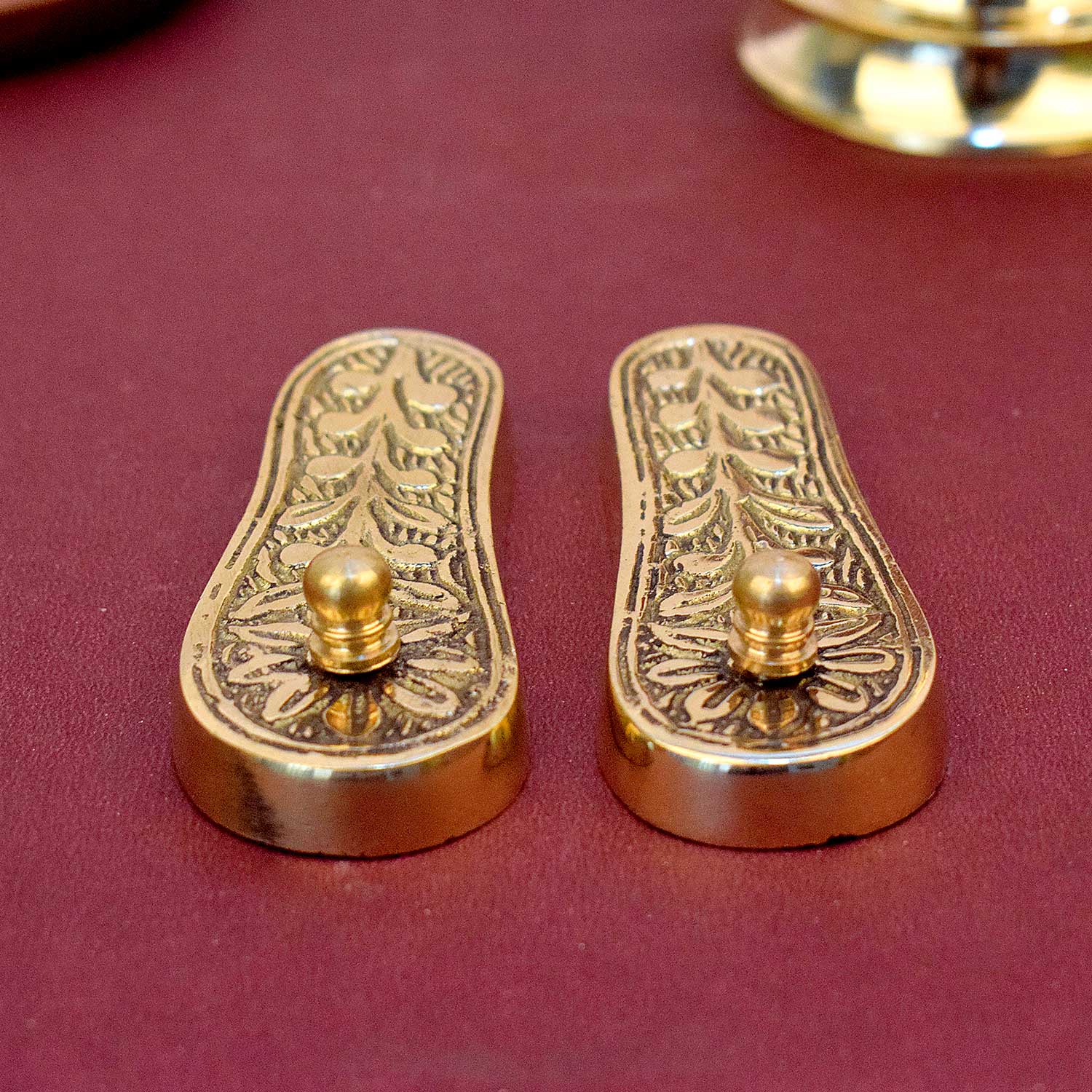 Buy Divine Brass Charan Paduka (Khadau) for Temple & Home Mandir ...