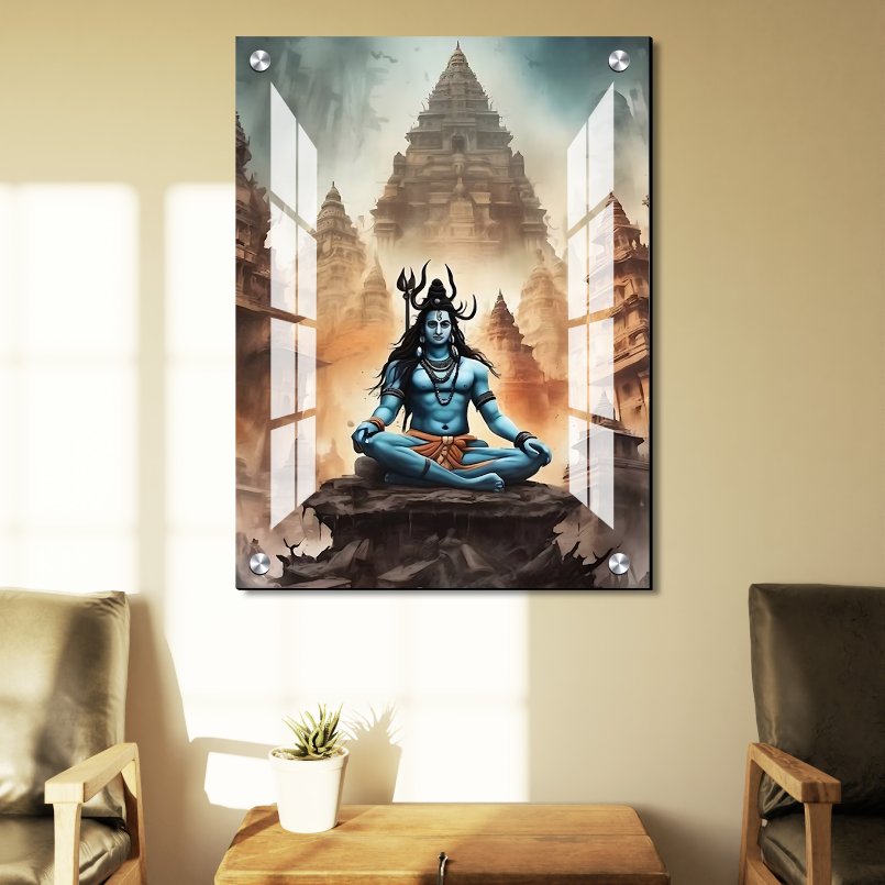 Buy Shiv Ji Mahadev In Kedarnath Wood Print Wall Art in India at Best ...