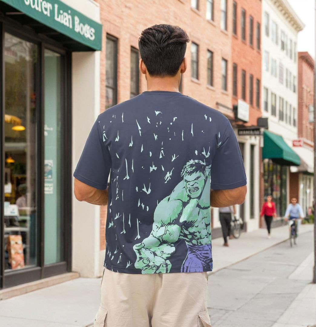 Buy Front & Back print Oversized T-shirt Black in India at Best Price ...