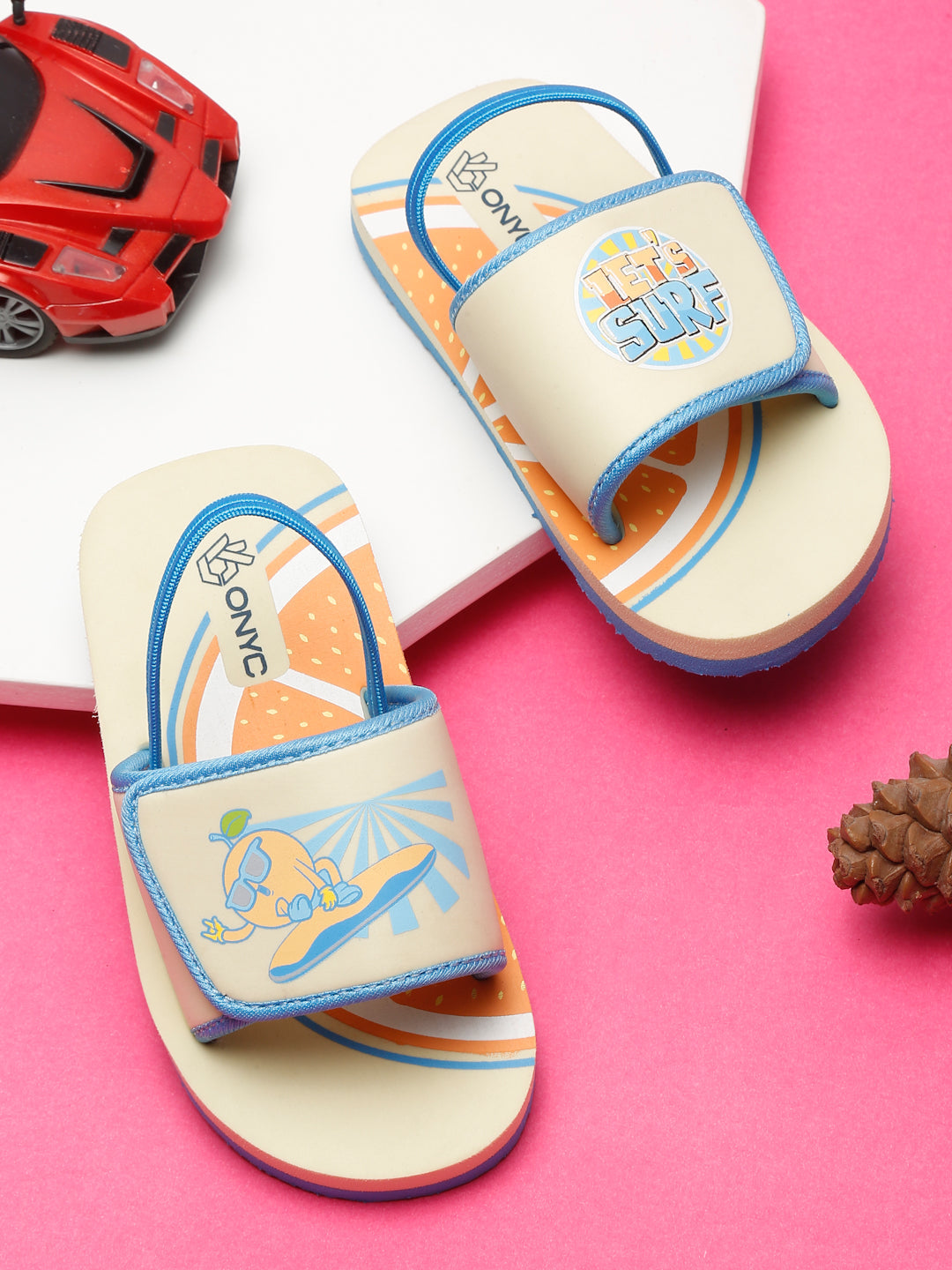 Buy ONYC Beige Sliders for Kids, Surfing Sliders (Unisex) in India at ...