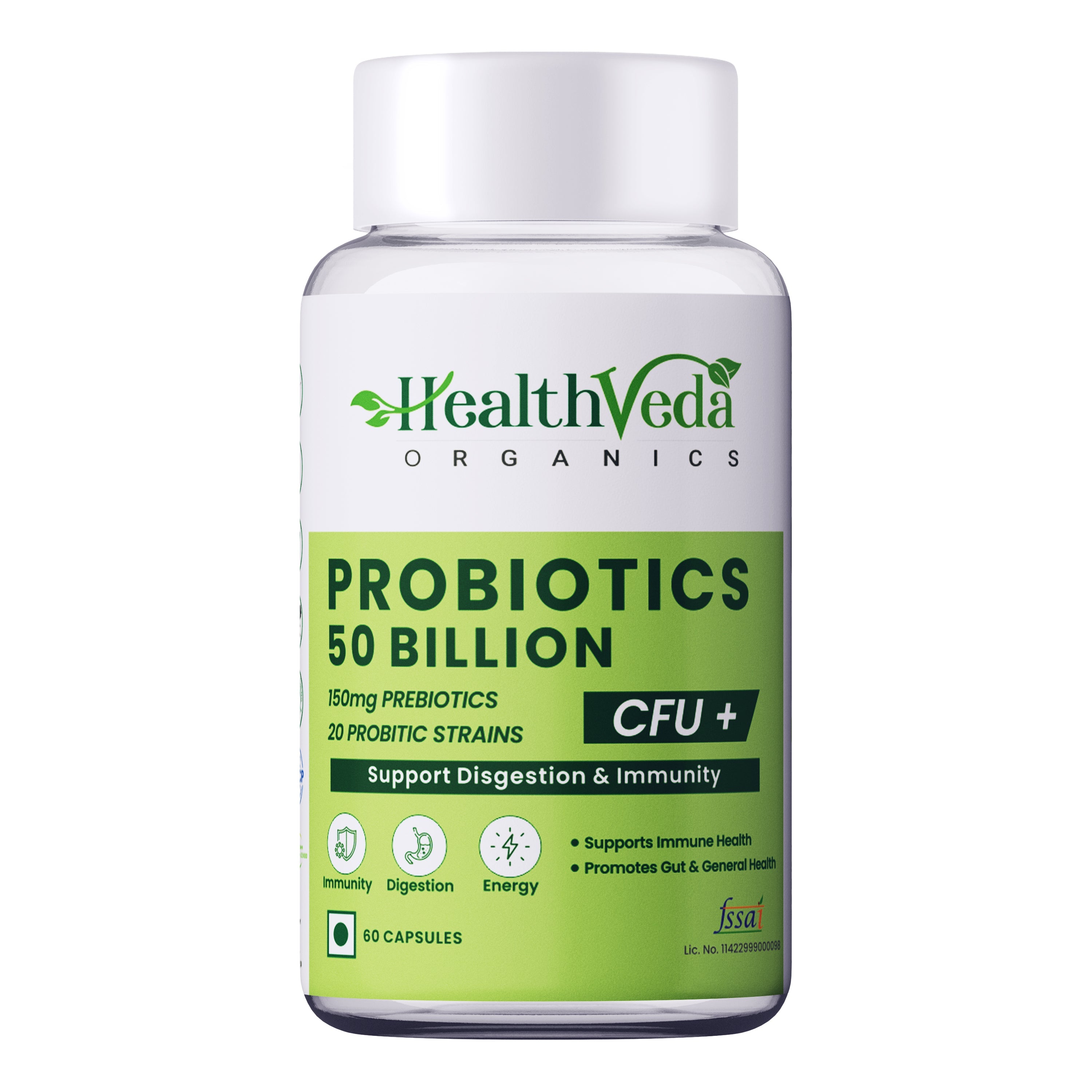 Buy Health Veda Organics Probiotics 50 Billion CFU Multi-Strains | 60 ...