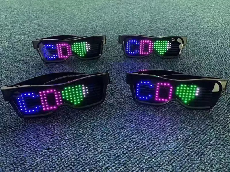 Buy Programmable LED Pixel Glasses Bluetooth Customizable Multicolored ...