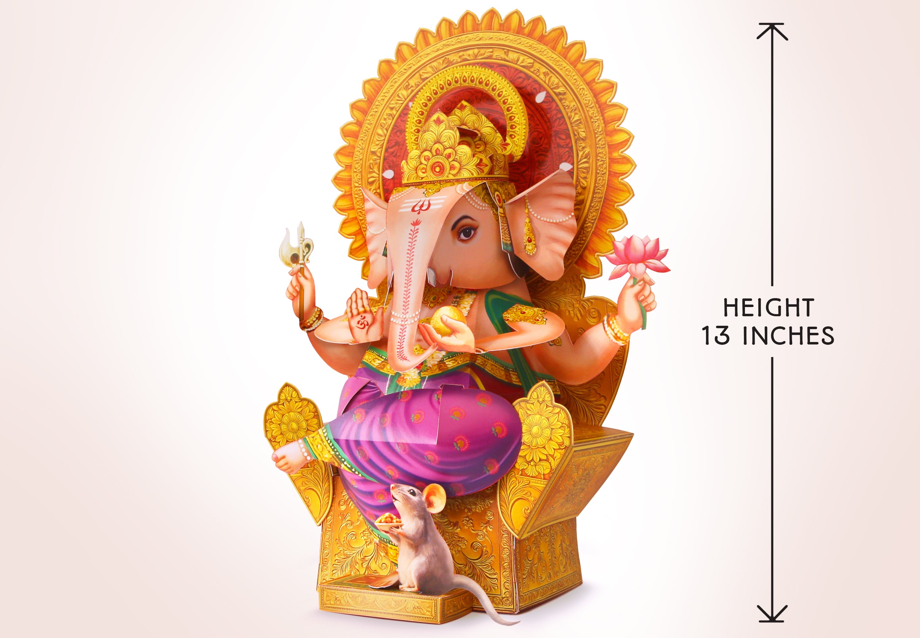 Buy Big Ganesha Idol DIY Paper Craft Kit - Height 13 inches in India at ...