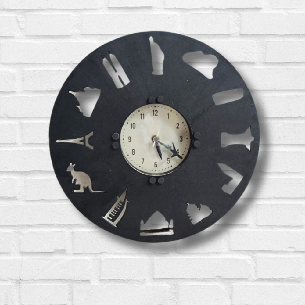 Buy Monument Theme LED Wall Clock – Illuminated World Landmark Design ...