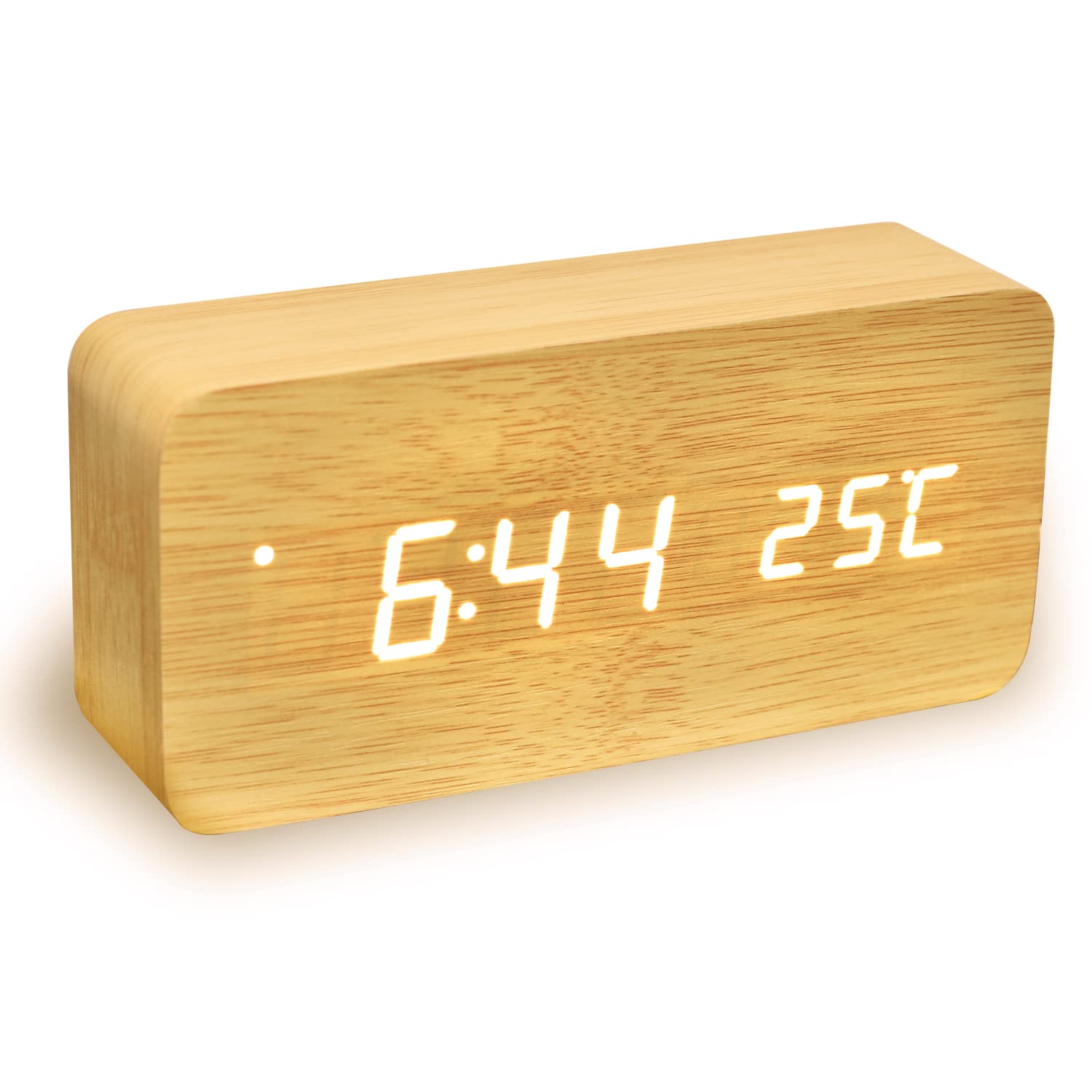 Buy Wooden Digital Clock Temperature Date Display Clock 1 pc in India ...