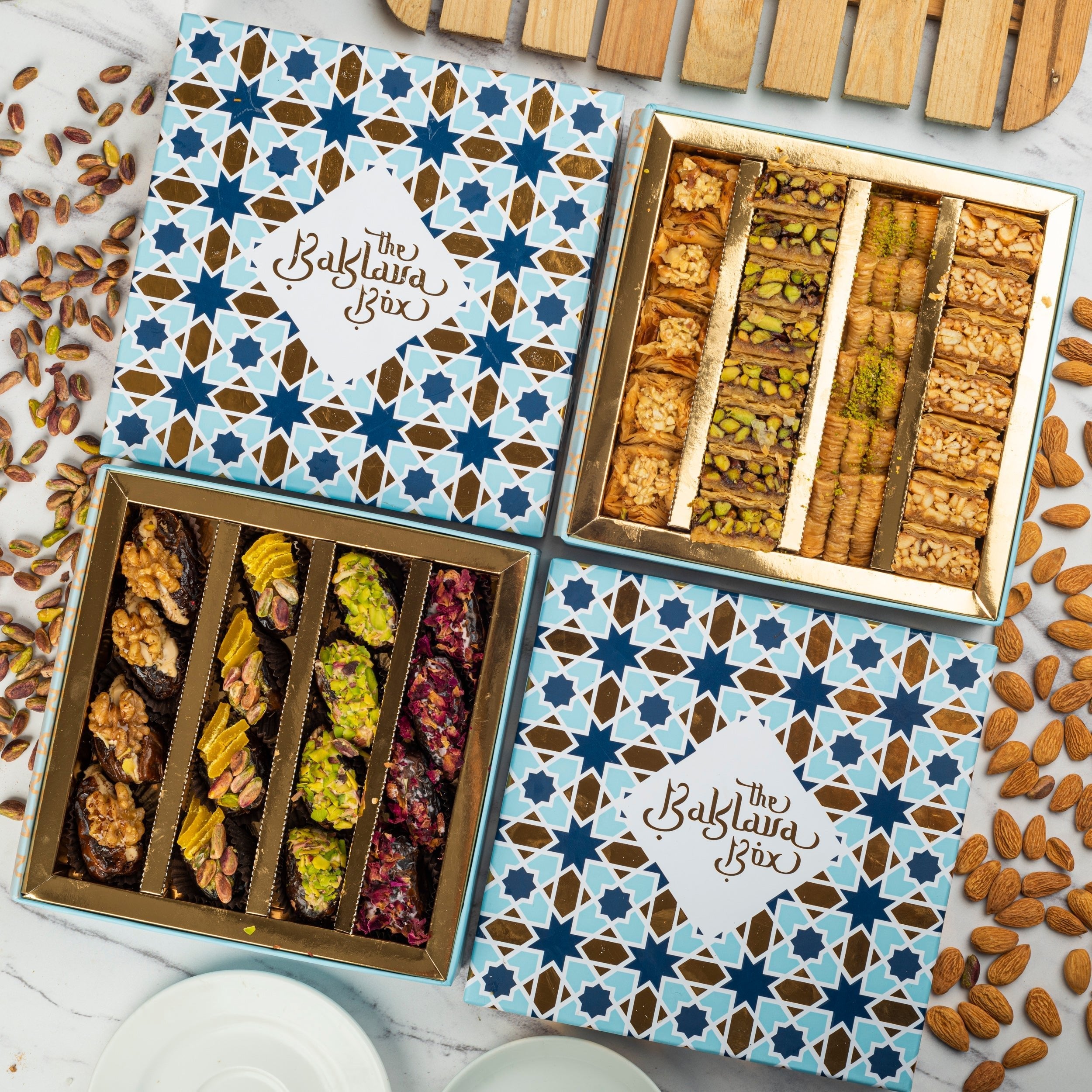 Buy Assorted Baklava Box - 500 gm & Assorted Flavoured Dates - 16 ...