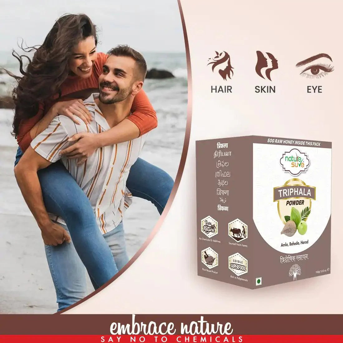 Buy Nature Sure Triphala Powder For Eyes, Skin, Hair and Detox - 100g ...