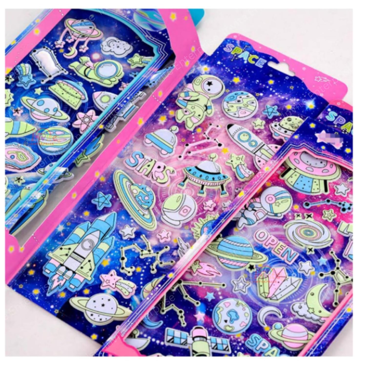 Buy Kawaii Puffy Stickers for Kids – 3D Glow-in-the-Dark Space Stickers ...