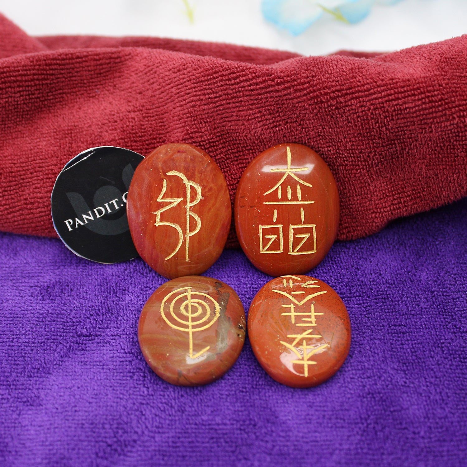 Buy Red Jasper Reiki Symbol Healing Stones Set - For Motivation in ...