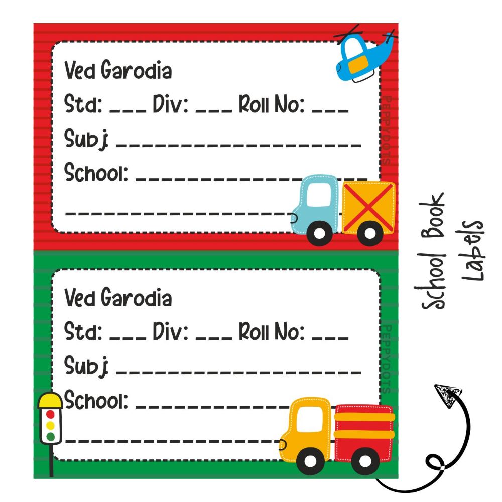 Buy School Book Labels - Transport - Pack of 36 labels PREPAID ONLY in ...